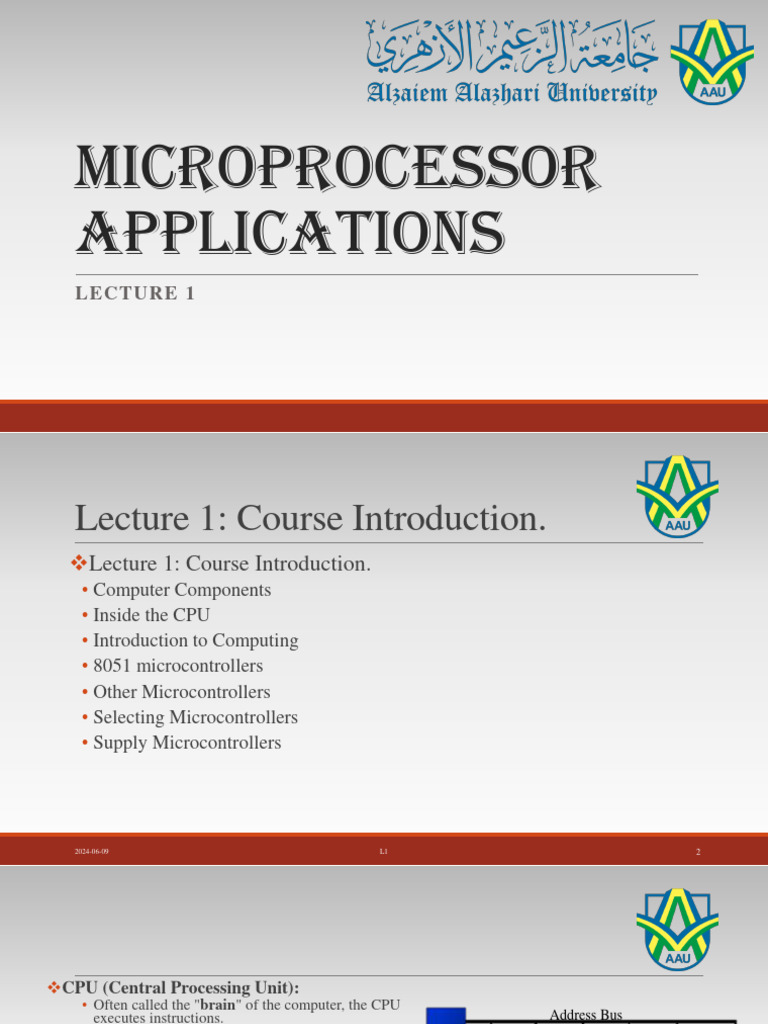 Lec 1 | PDF | Central Processing Unit | Microcontroller