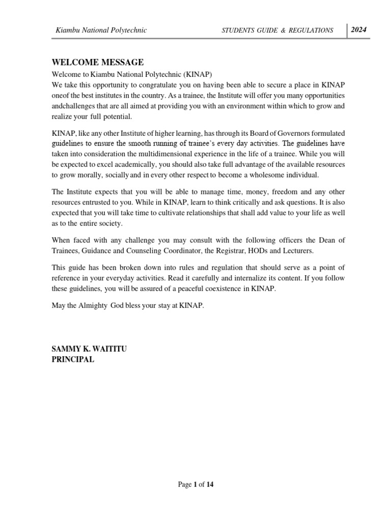 Kinap Student Guide and Declaration Form | PDF | Libraries | Cost Of Living