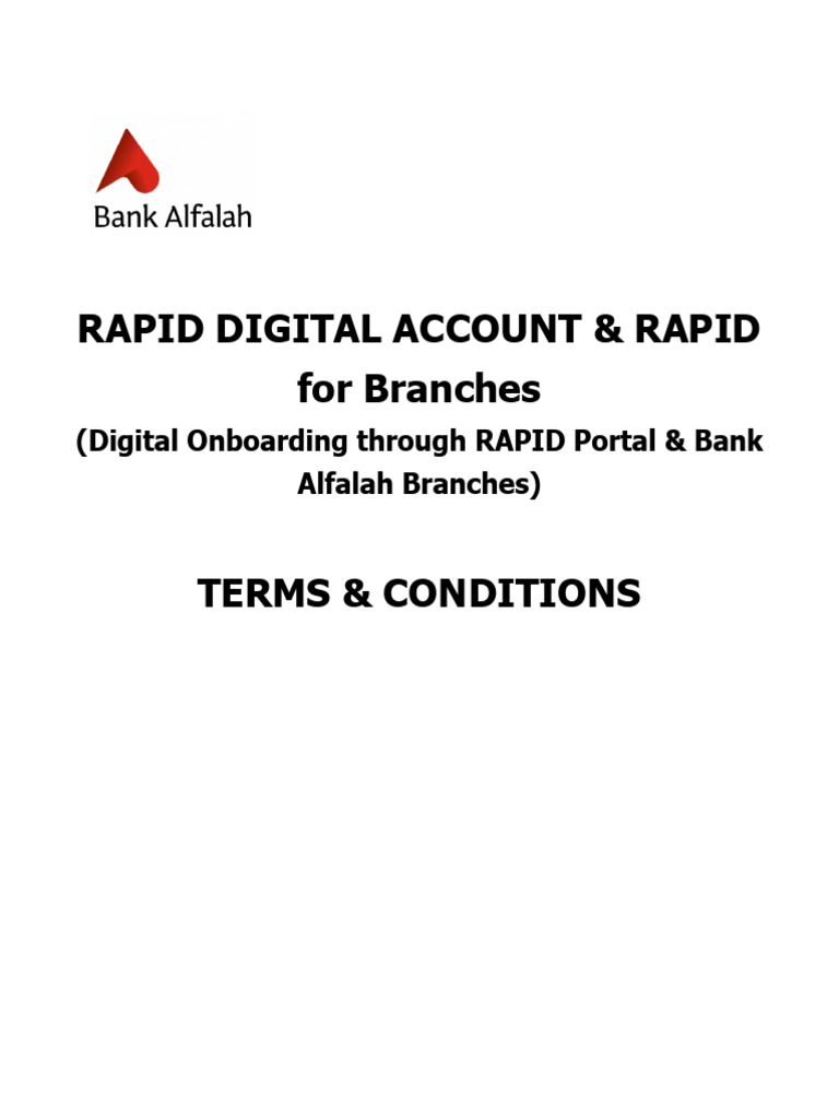 RAPID Terms and Conditions Conventional English Version | PDF | Overdraft | Cheque