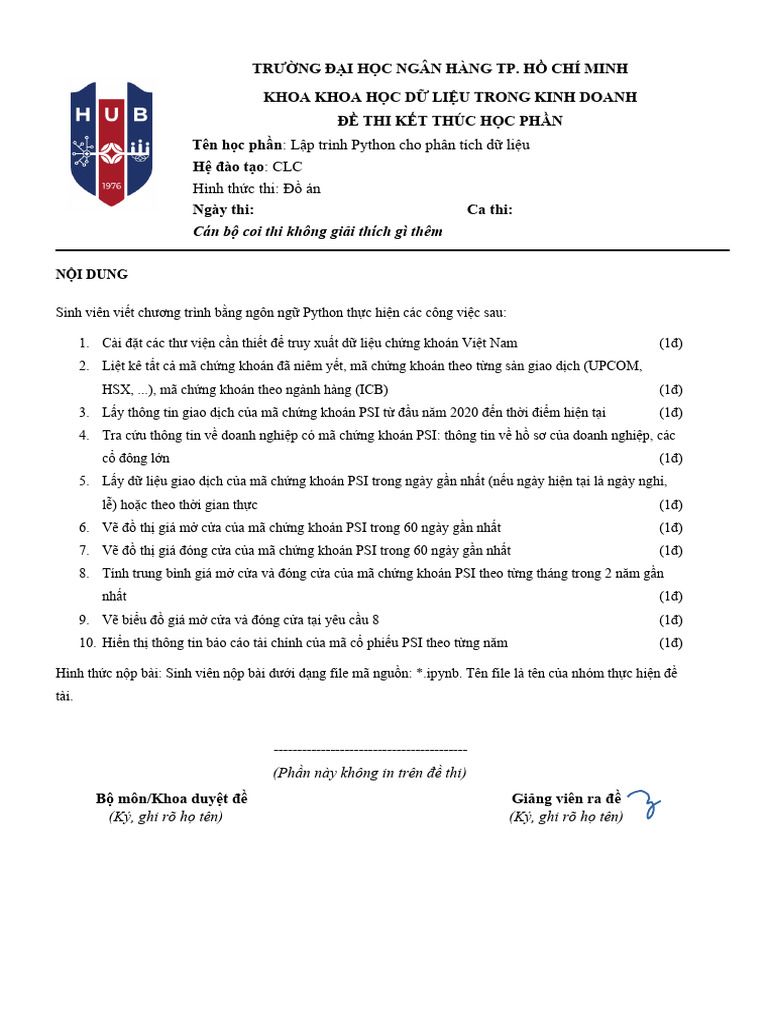 De Thi LT Python Cho PTDL | PDF