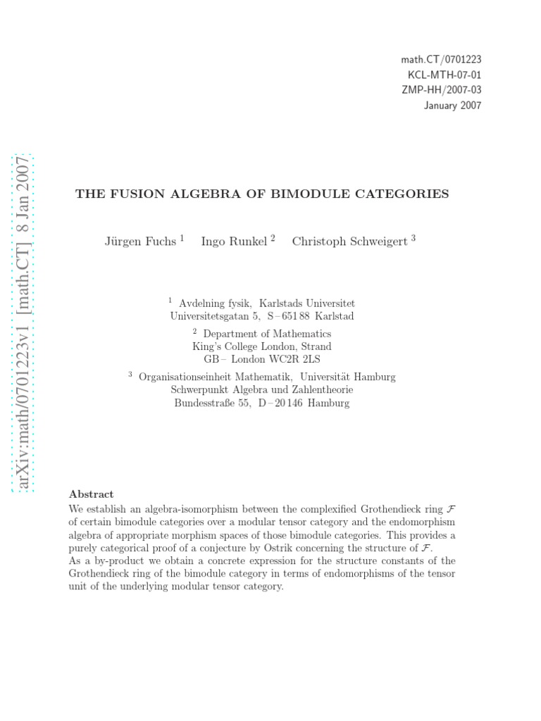 Jurgen Fuchs, Ingo Runkel and Christoph Schweigert - The Fusion Algebra ...