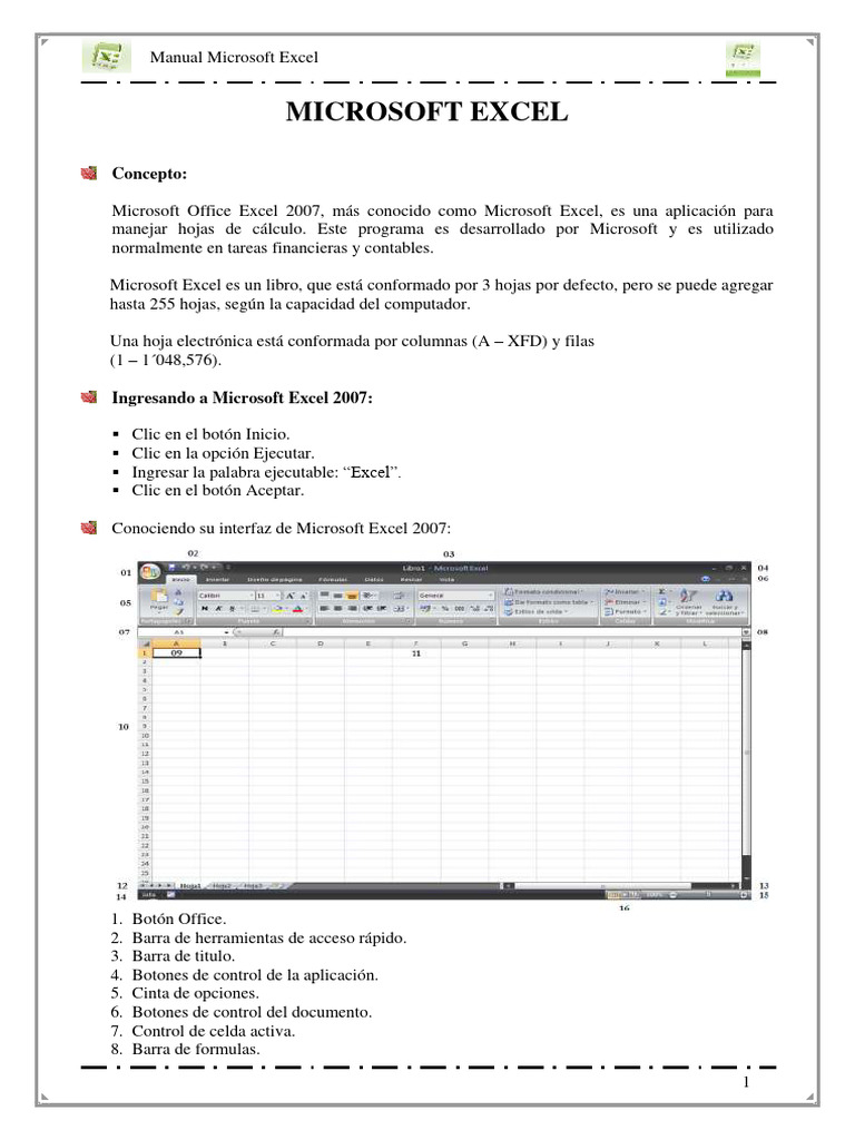 1.manual en Excel Recomendado | PDF | Microsoft Excel | Ventana (informática)