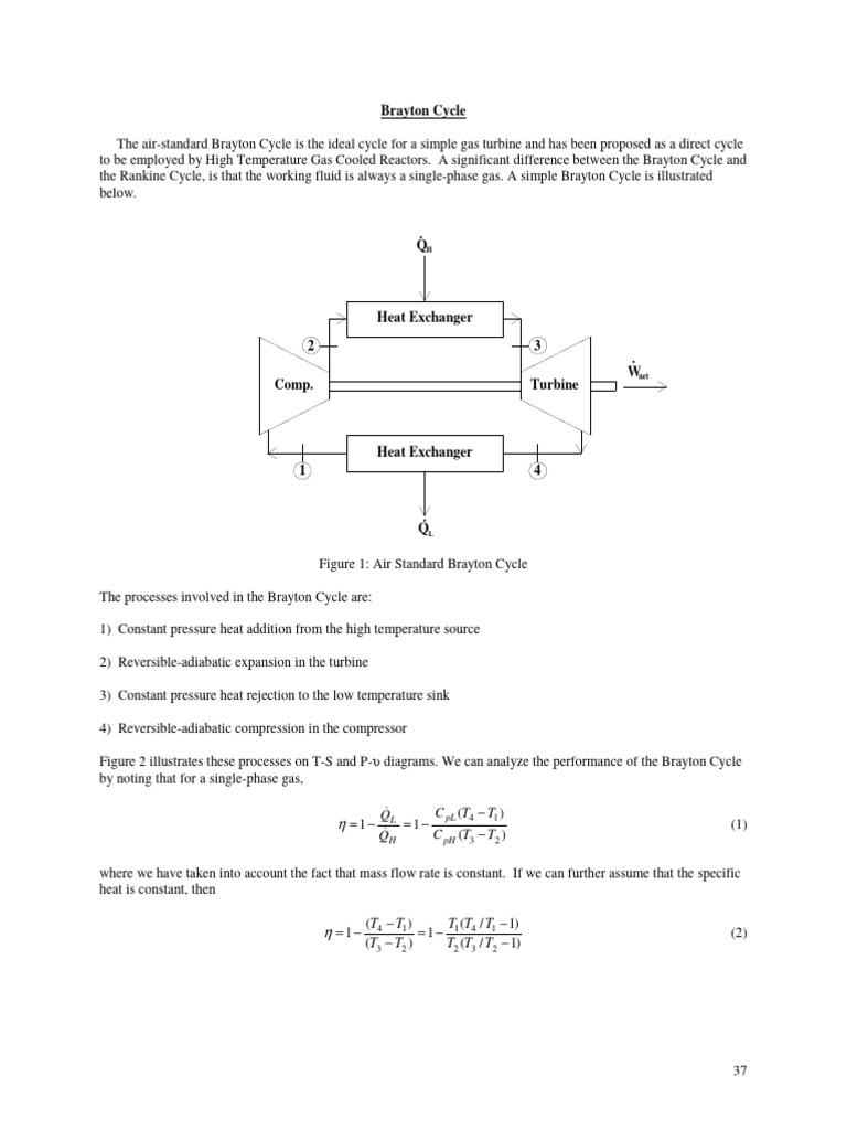 Brayton Cycle PDF | PDF | Gases | Entropy
