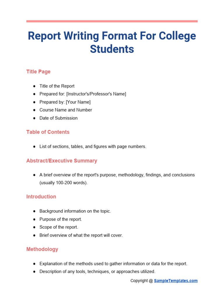 Report Writing Format For College Students | PDF | Career & Growth