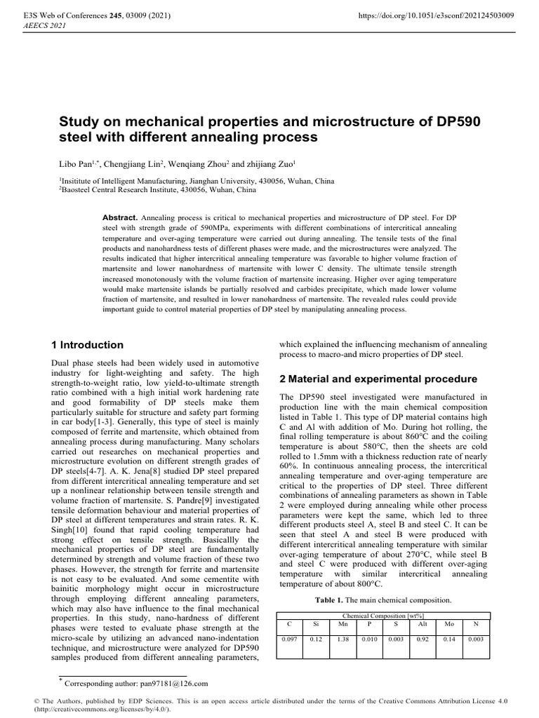 Study On Mechanical Properties and Microstructure | PDF