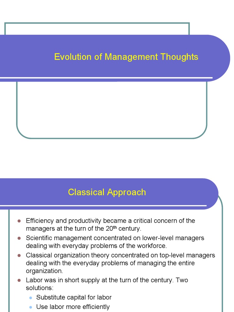 Evolution of Management Thoughts | PDF | Labour Economics | Academic Discipline Interactions