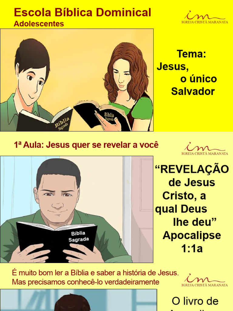 1a Aula - Slides - ADO - Jesus o Unico Salvador - Jesus Quer Se Revelar A Voce - Julho 2024 ...