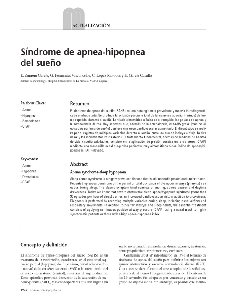 04 Síndrome de Apnea-Hipopnea Del Sueño | PDF | Apnea del sueño ...