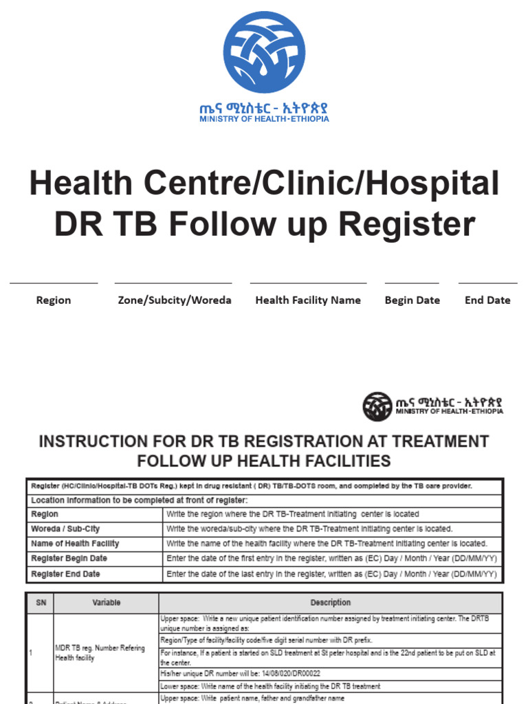 DR TB Follow-Up Register Template | PDF | Medical Specialties ...