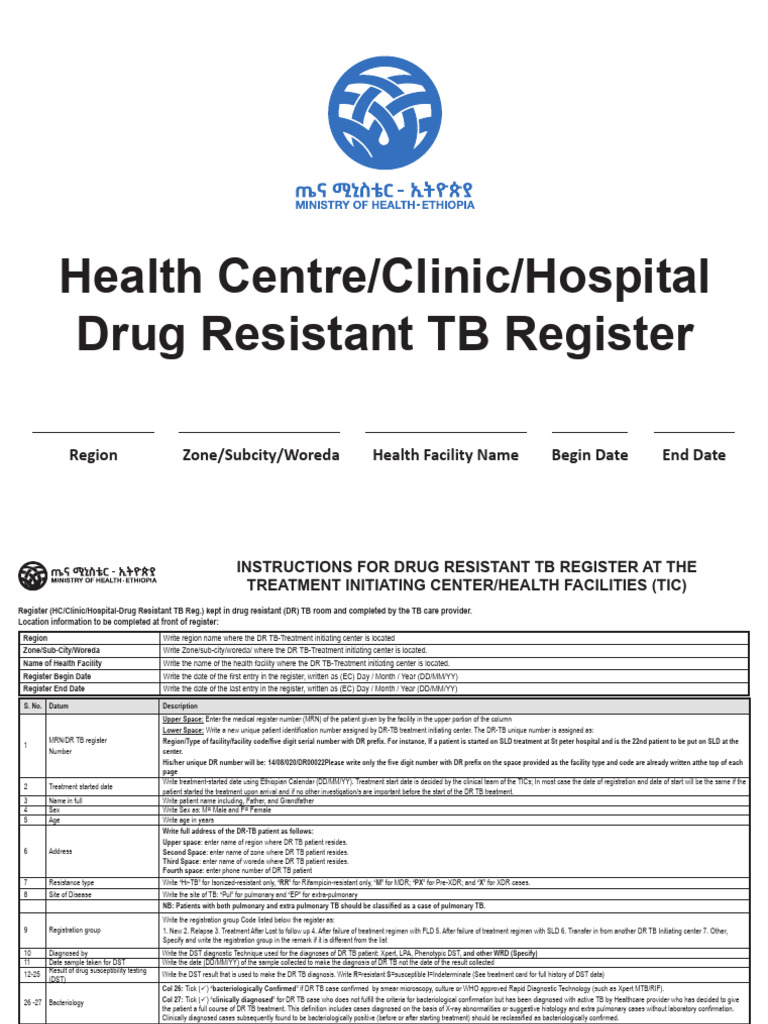 DR TB REGISTER A3 Size | PDF | Tuberculosis | Medical Diagnosis