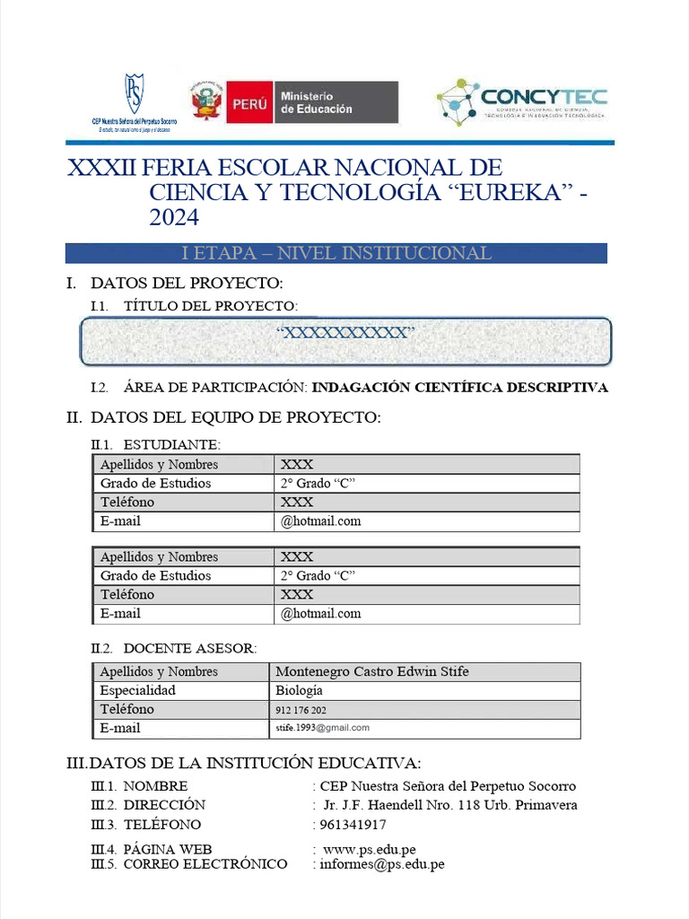 Plantilla informe EUREKA | PDF | Investigación cuantitativa | Science