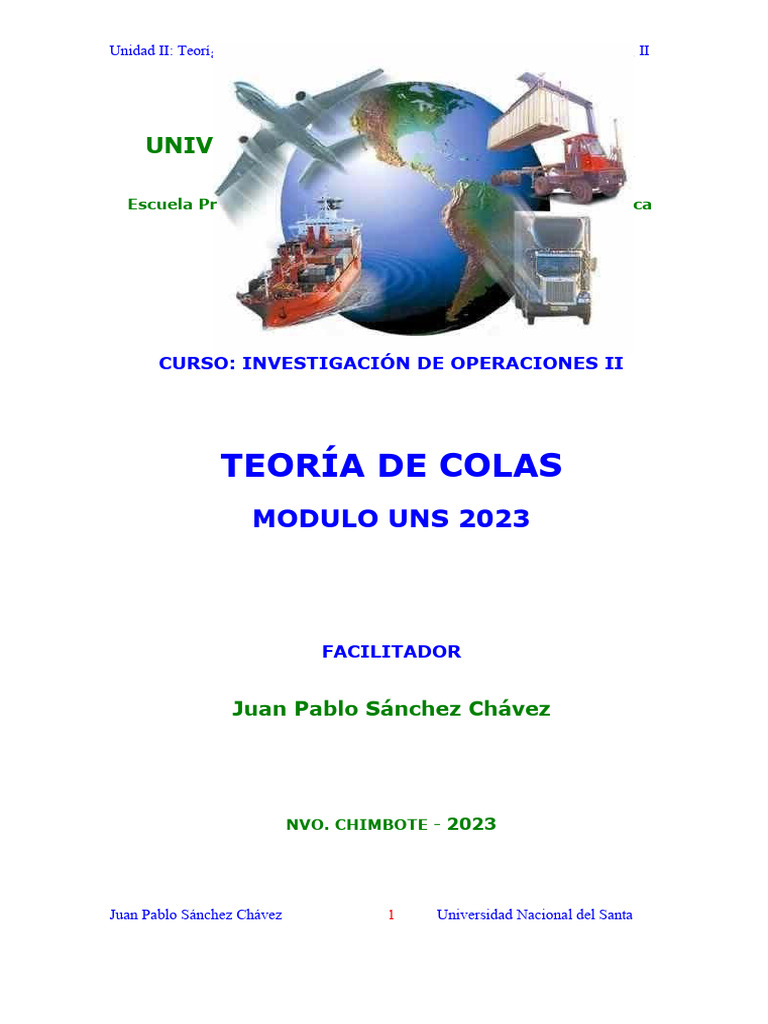 1 Modulo Teoria de Colas Invope II 2023 | PDF | Distribución de veneno | Enseñanza de matemática