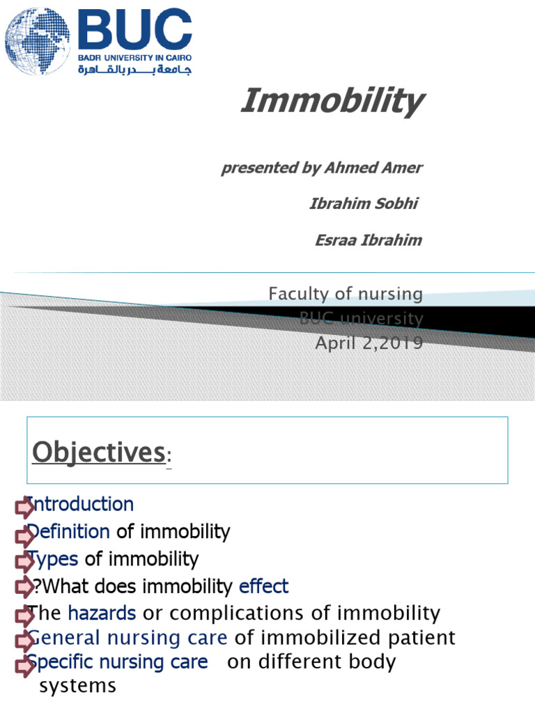 Presentation On Immobility-2 | PDF | Clinical Medicine | Diseases And ...