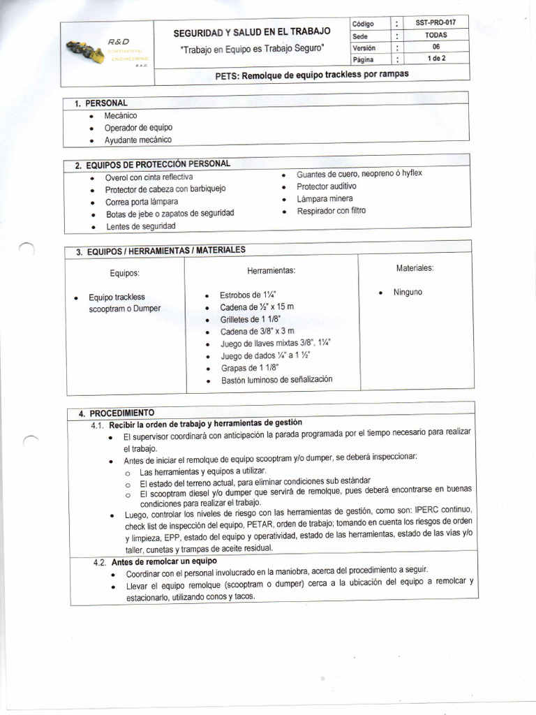 1 Remolque de Equipo Trackless Por Rampas | PDF