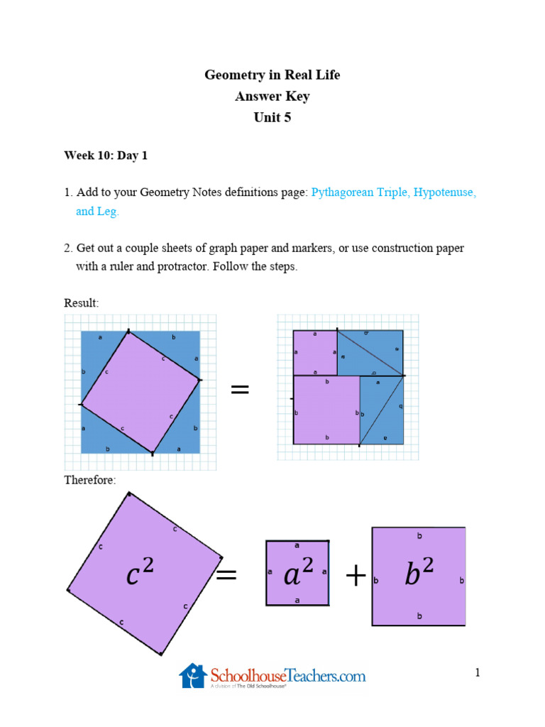 Geometry in Real Life Quarter 2 Answer Key 7-10-22 | PDF | Area | Triangle