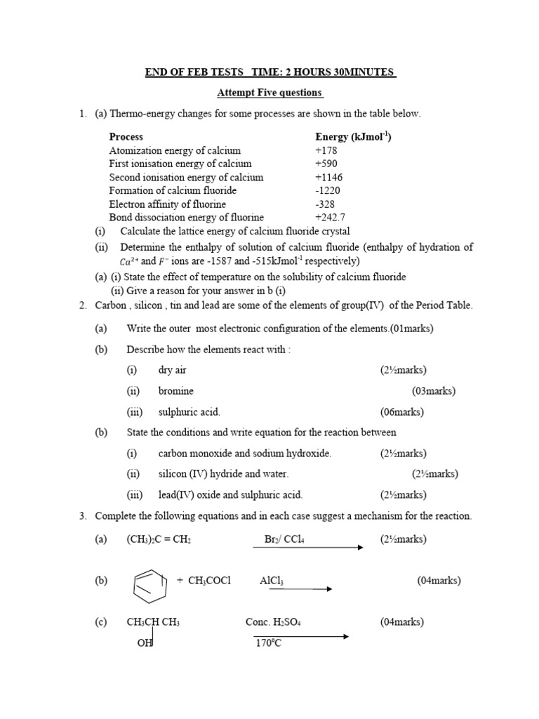 S.6 CHEM P2 | PDF | Hydroxide | Calcium