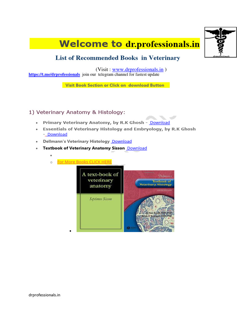 Recommended Veterinary Textbooks List | PDF | Livestock | Pathology