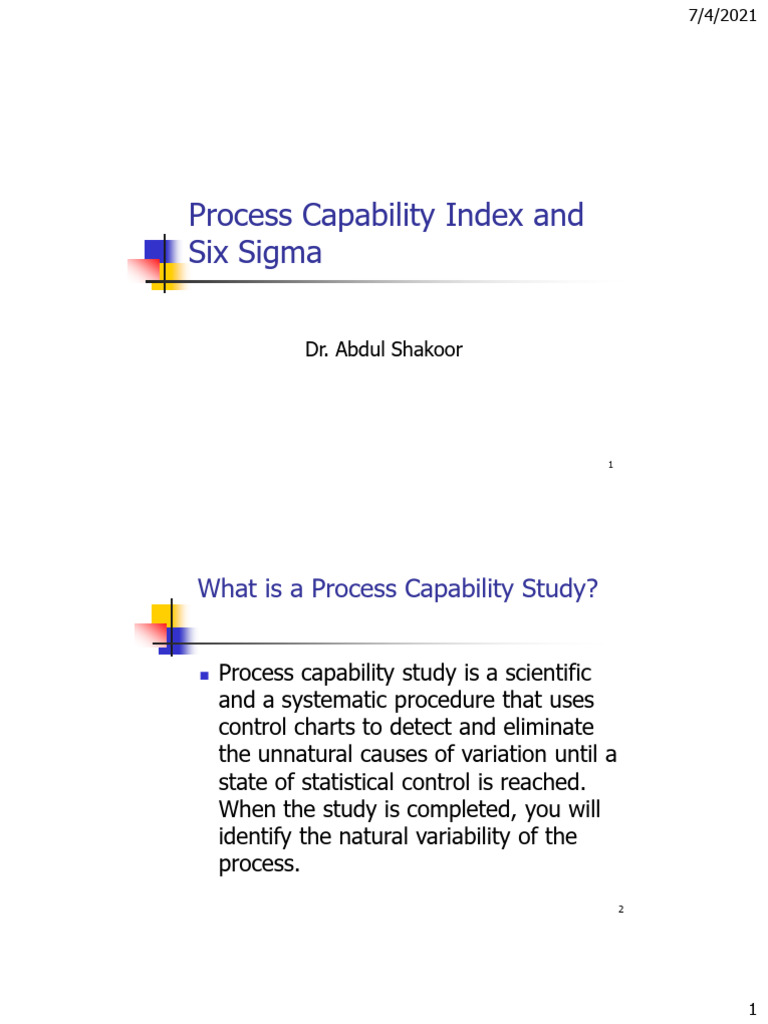 Lecture 13- Process Capability Analysis | PDF | Applied Mathematics | Business Process