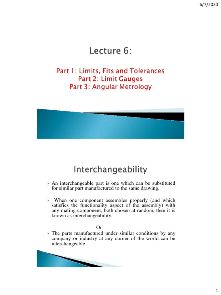 Lecture 5 - Limits, Fits and Tolerances - Guages | PDF | Engineering Tolerance | Mechanical ...