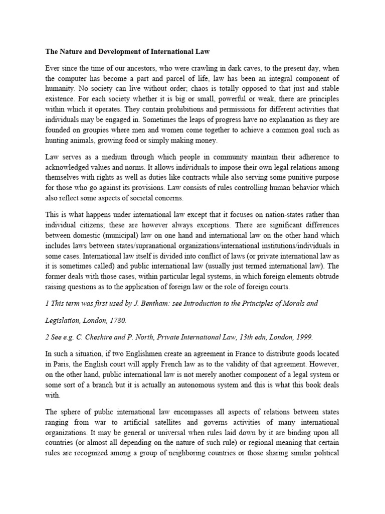 The Nature and Development of International Law | PDF | International ...