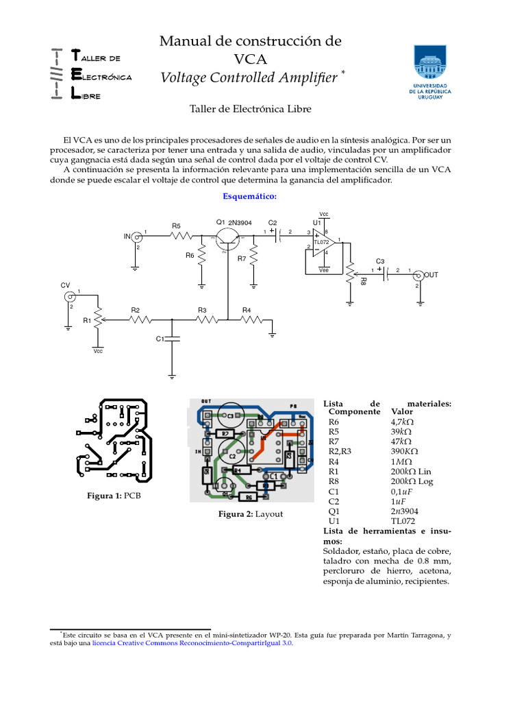 Voltage Controlled Amplifier: Manual de Construcci On de VCA | PDF | Electricidad | Electrónica