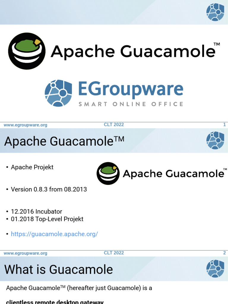 CLT 2022 Apache Guacamole - RDP-SSH-VNC Im Webbrowser - EN | PDF | Remote Desktop Services ...