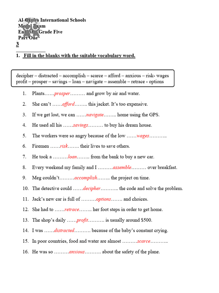 Grade 5 English Model Exam Guide | PDF | Radio