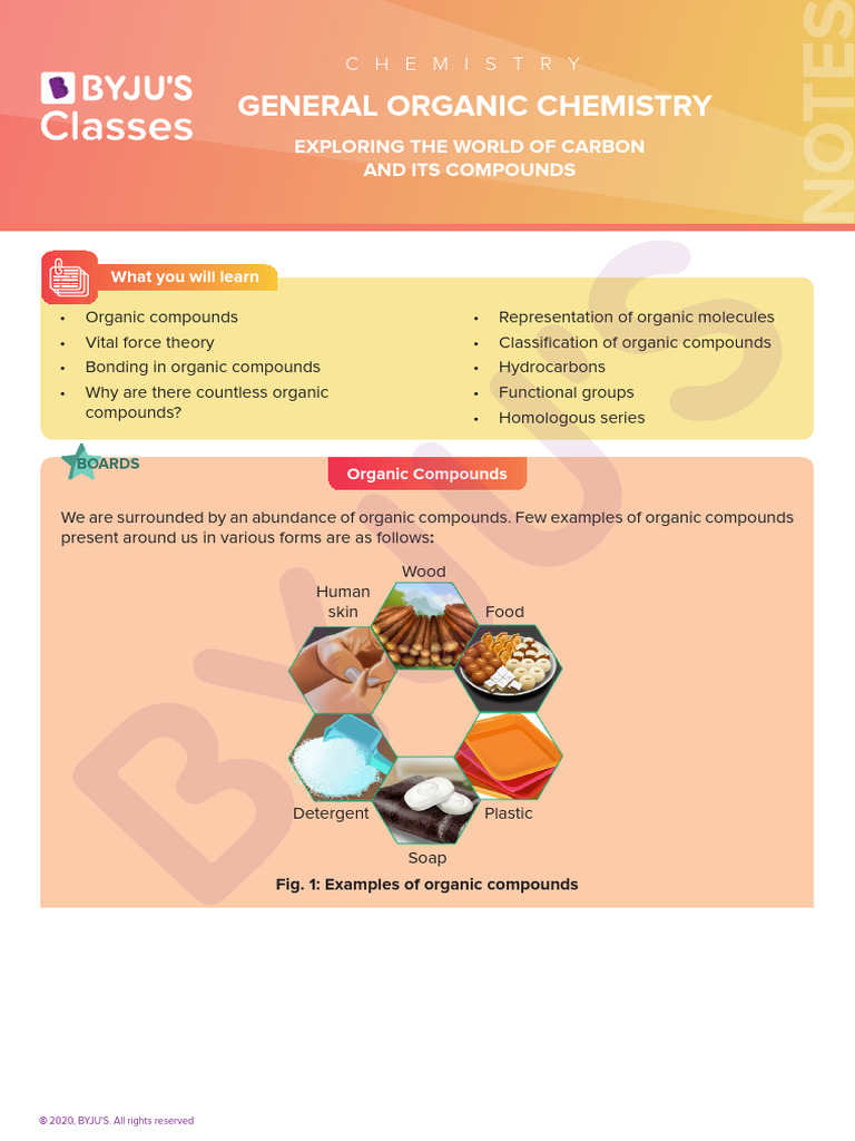 Organic Chemistry Basics: Carbon Compounds | PDF | Chemical Bond ...