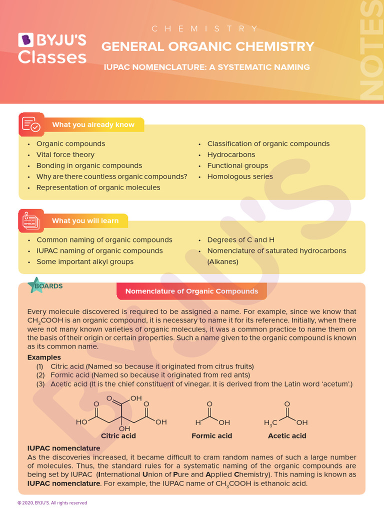 2-IUPAC Nomenclature - A Systematic Naming | PDF | Alkane | Alkene