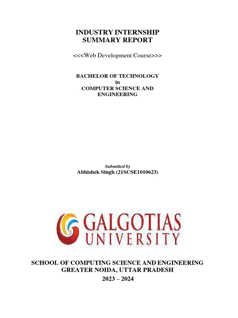 Abhishek Singh Internship Report Pdf Streaming Media World Wide Web 