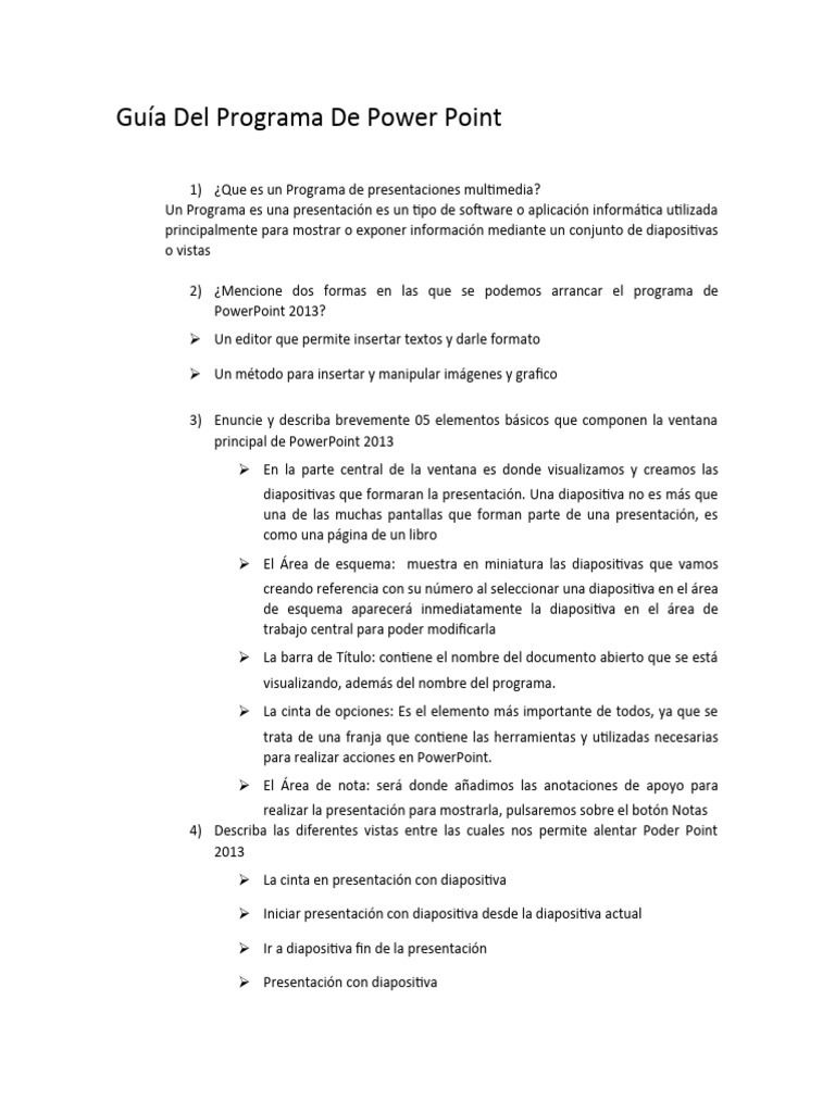 Guía Del Programa de Poder Point 01 | PDF | Microsoft PowerPoint ...