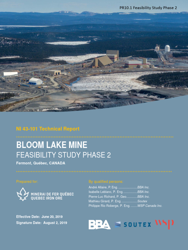 Bloom Lake Mine: Feasibility Study Phase 2 | PDF | Mining | Minerals