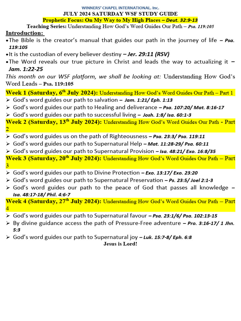 Approved - July 2024 Saturday WSF Study Guide - B | PDF