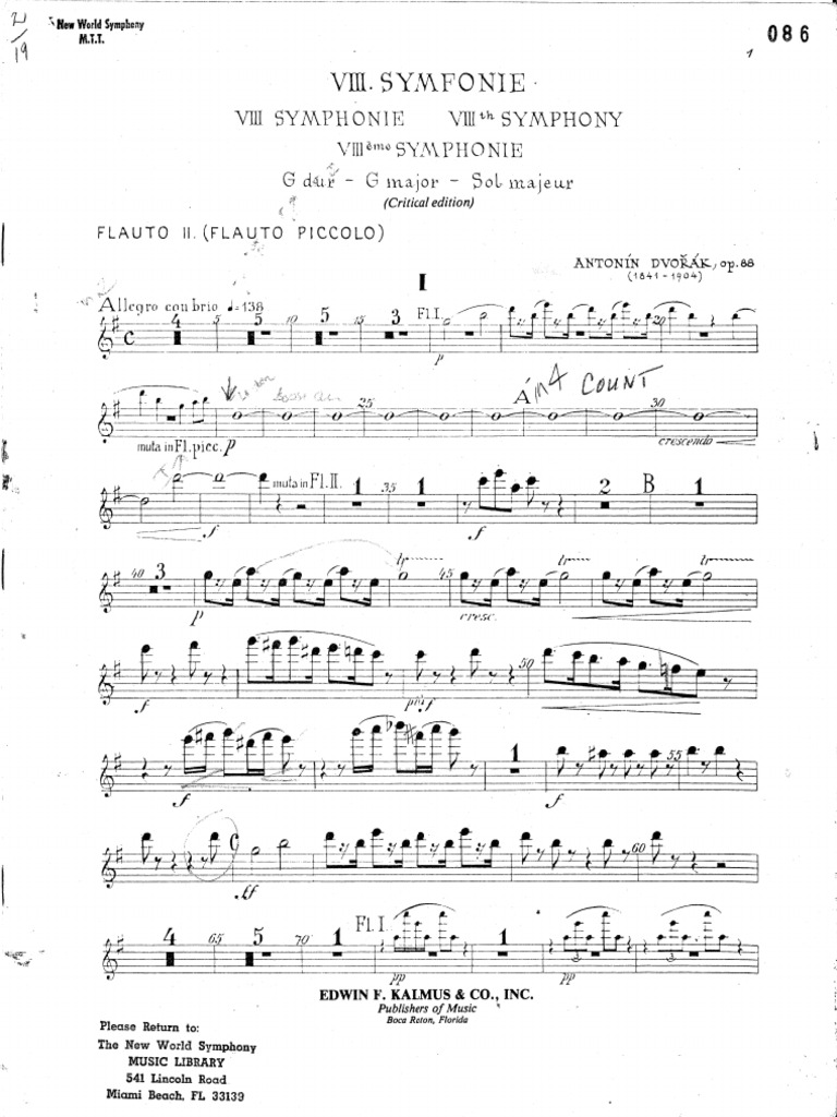 Dvorak 8. Flute 2 | PDF