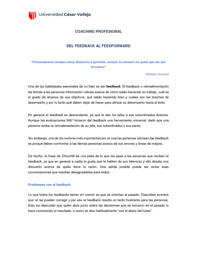 Del Feedback Al Feedforward | PDF | Realimentación