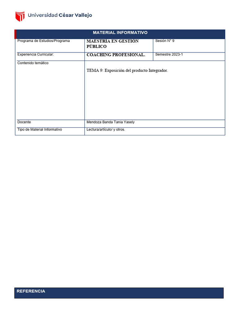 Formato Material Informativo EPG- Sesion 9 | PDF