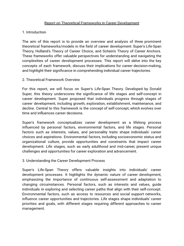 Career Development Theories Overview | PDF | Behavioural Sciences | Cognition