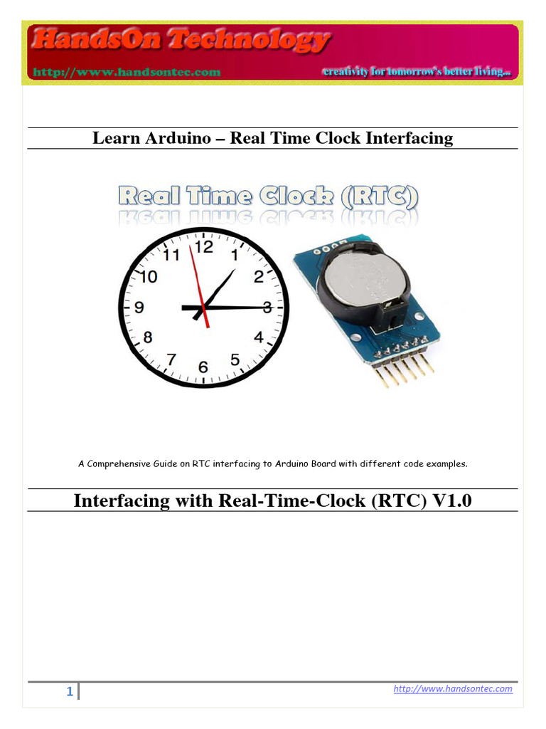 Learn Arduino Rtc V10 Pdf Computer Engineering Computing 2935