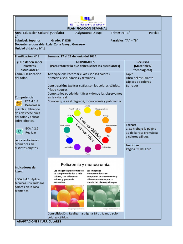 Bás. Sup Ps 8 Dibujo Octavo 2024 | PDF | Aprendizaje