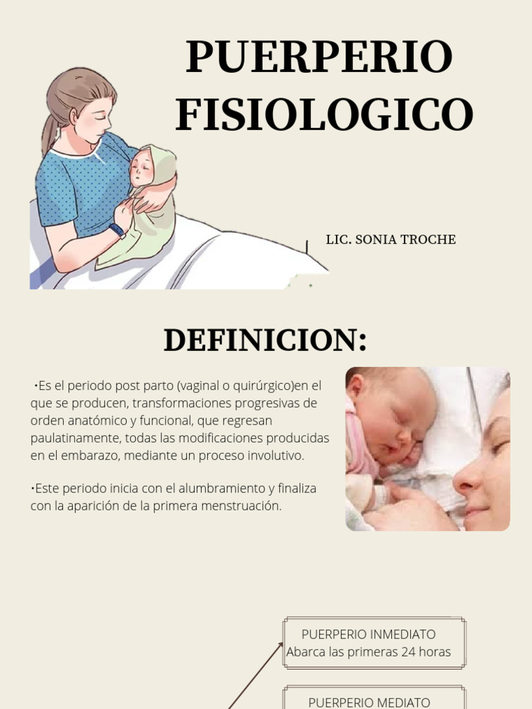 Puerperio Fisiologico | PDF | Periodo posparto | Parto