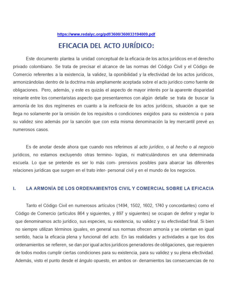 2.2 Eficacia Del Acto Juridico | PDF | Nulo (ley) | Justicia