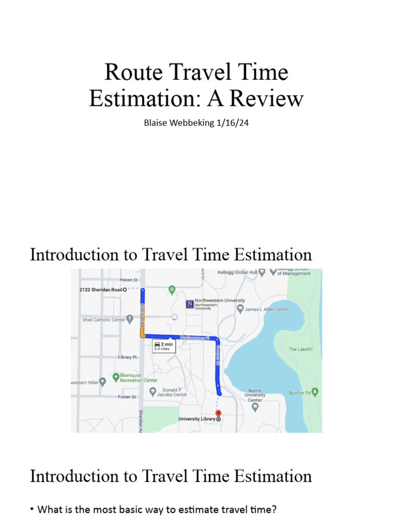 Travel Time Estimation Techniques Review | PDF | Computational ...
