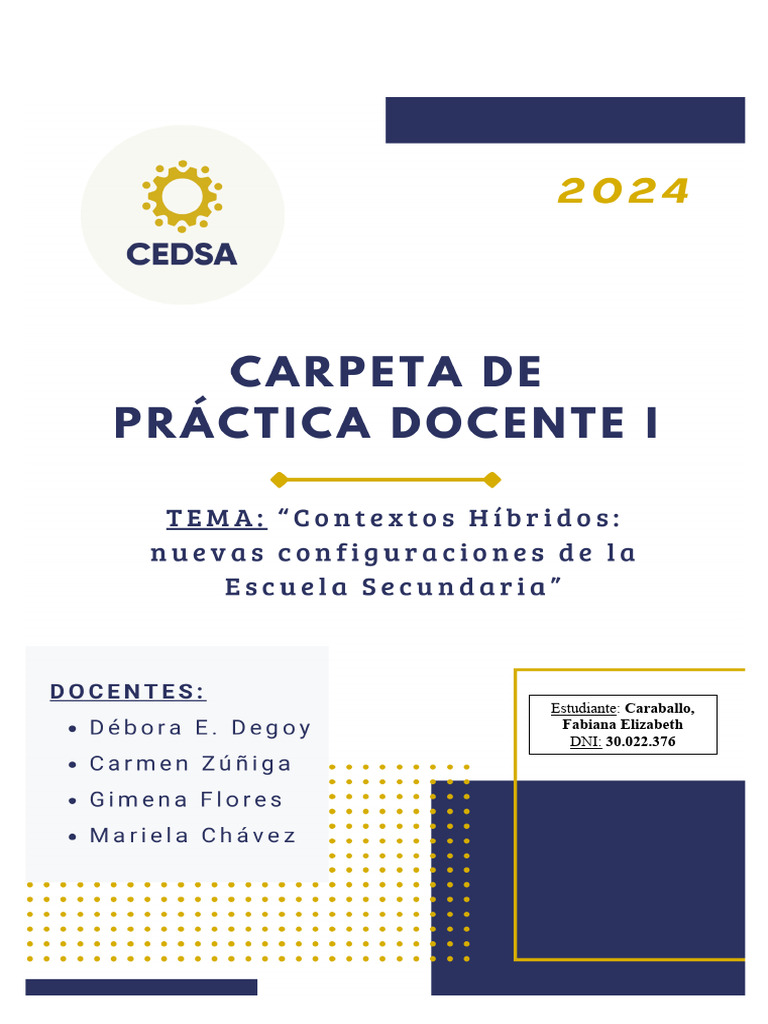 Carpeta de Practica Docente 2024 | PDF | Maestros | Enseñando