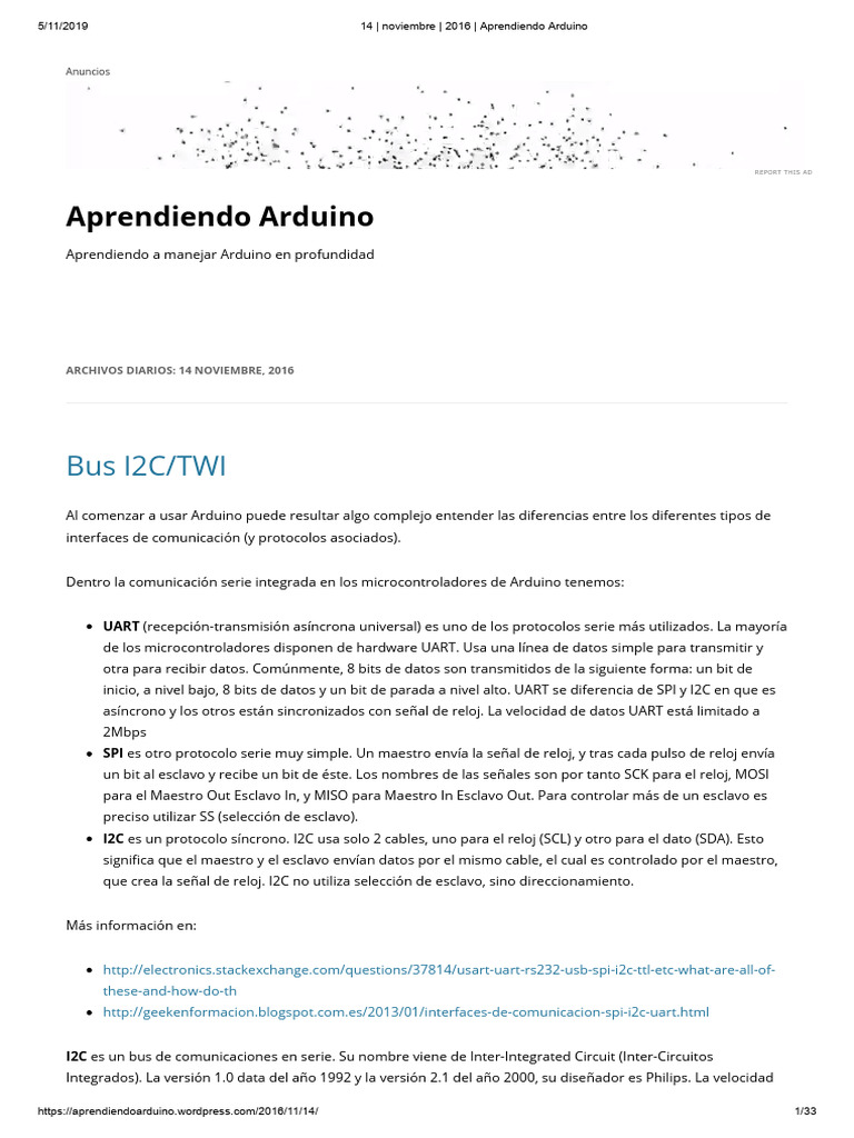 Bus IC2 - Aprendiendo Arduino | PDF | Ingeniería Informática | Ciencias de la Computación