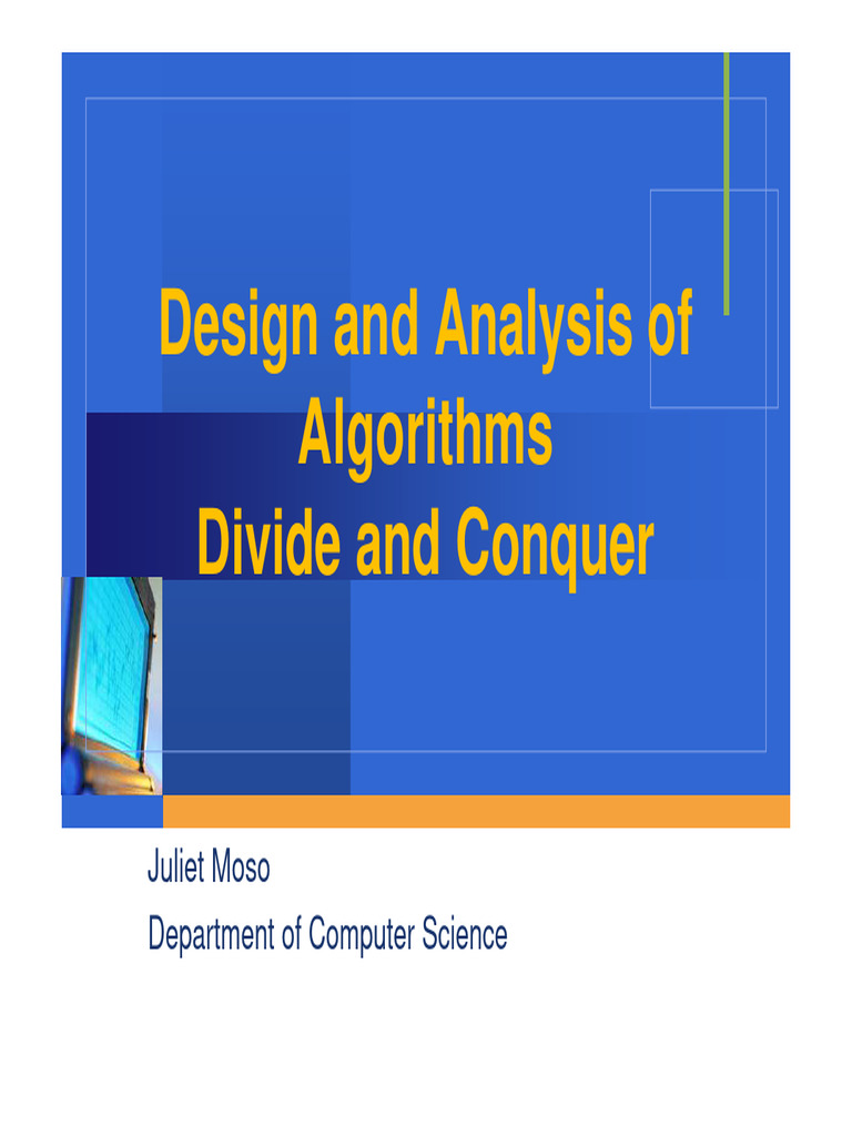 Divide and Conquer Algorithm Guide | PDF | Dynamic Programming | Mathematical Optimization