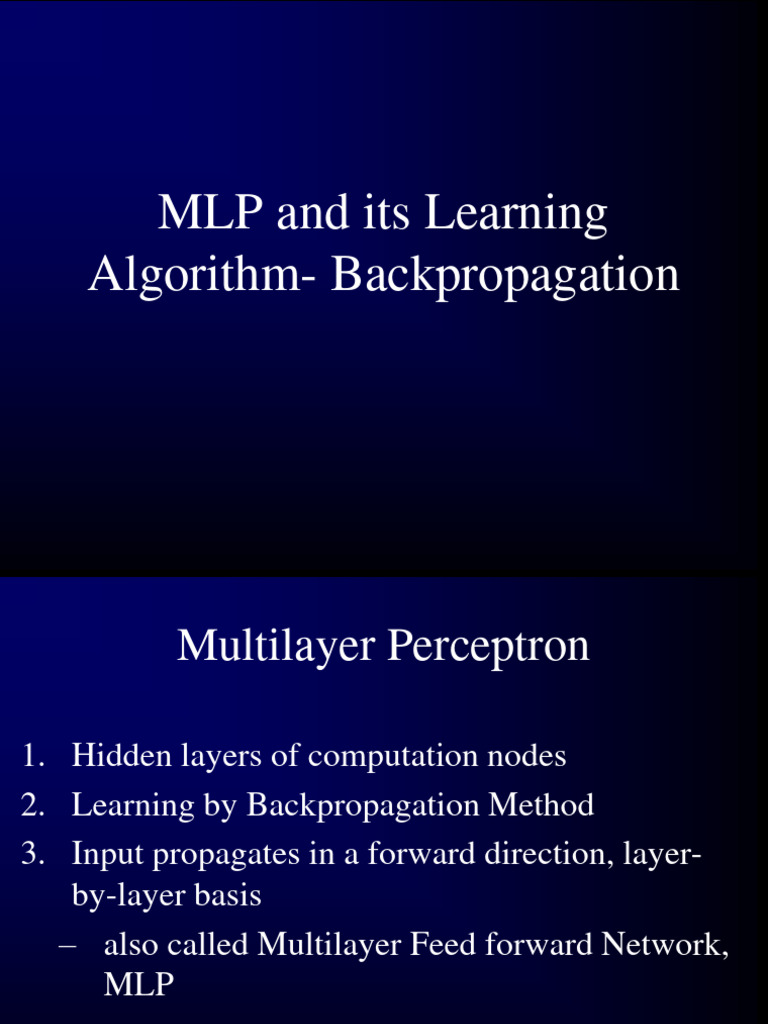 lect 15 MLP introduction backprop | Download Free PDF | Artificial Intelligence | Intelligence ...