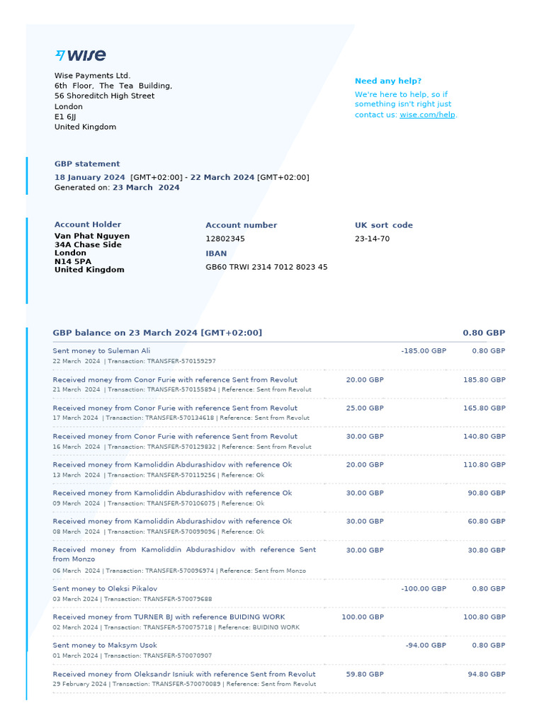 Statement 45890478 GBP 2022-11-02 2022-12-26 PDF | PDF | Foreign Exchange Market | Private Sector