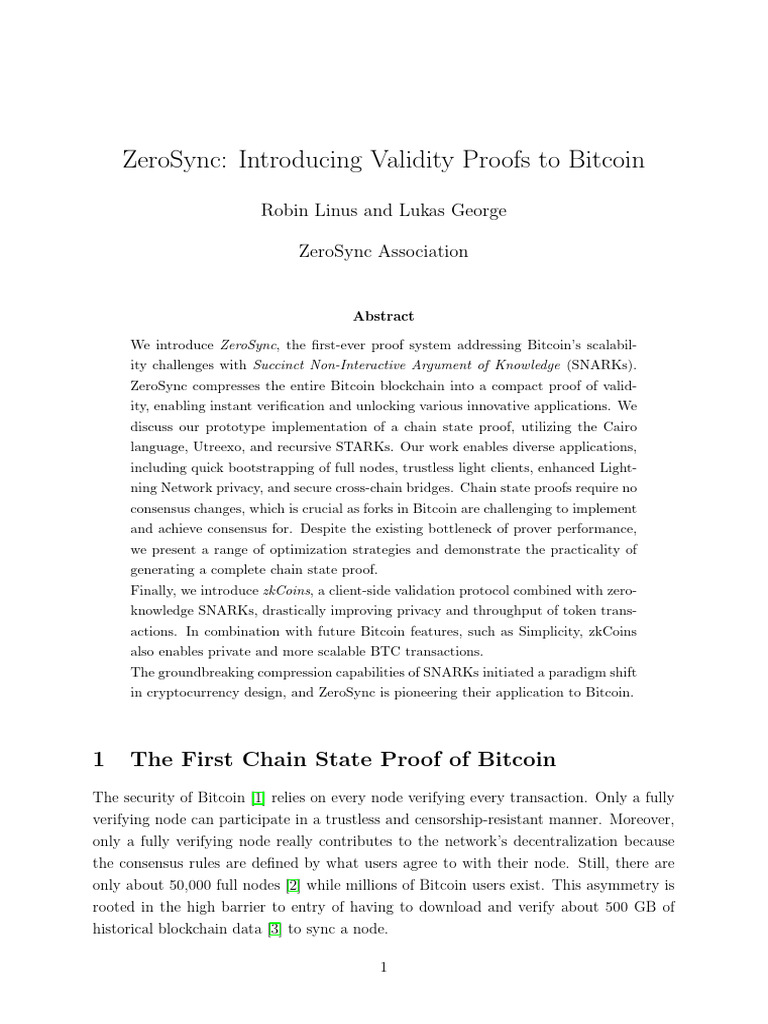 Zero Sync | PDF | Bitcoin | Peer To Peer