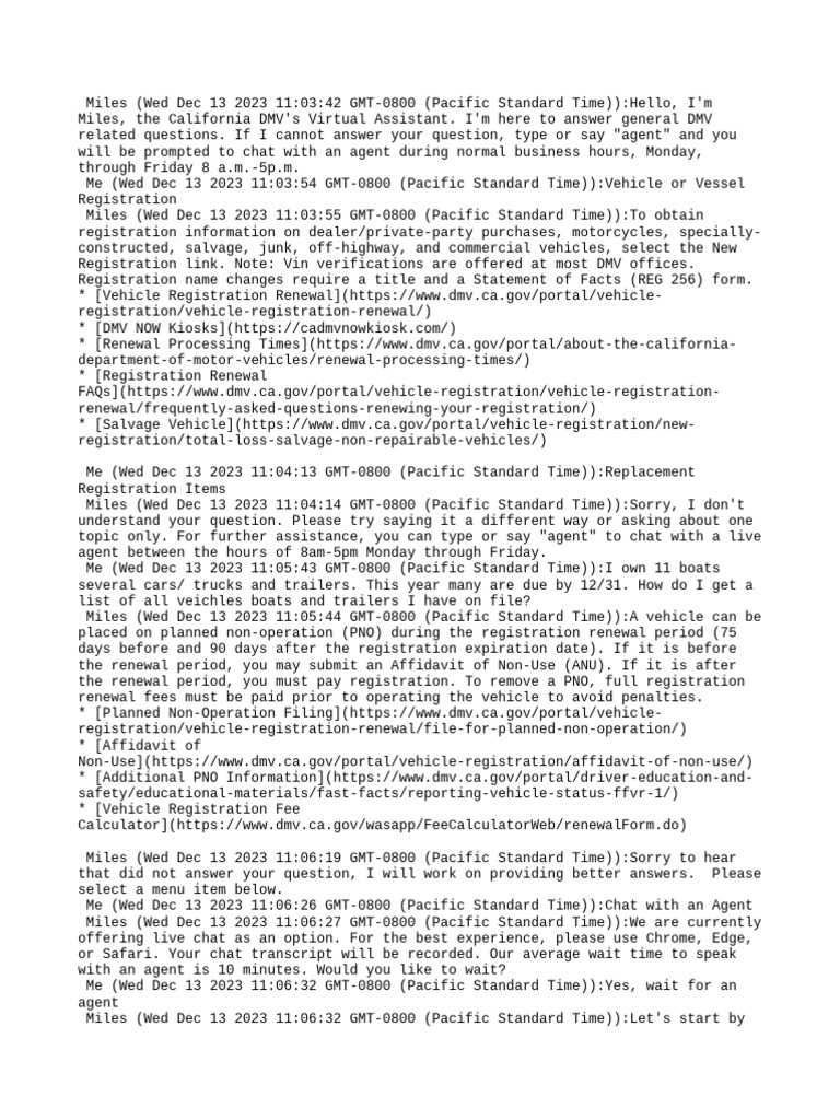 Transcript | PDF | Department Of Motor Vehicles | Transport