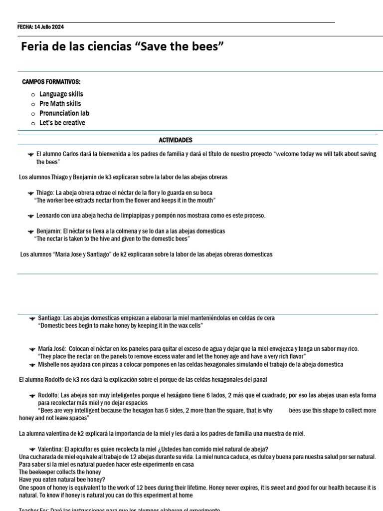 Save The Bees | PDF | Miel | Aficiones